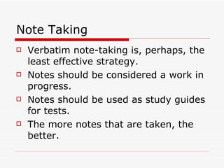 Summarizing and note taking | PPT