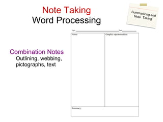 Summarizing and note taking | PPT