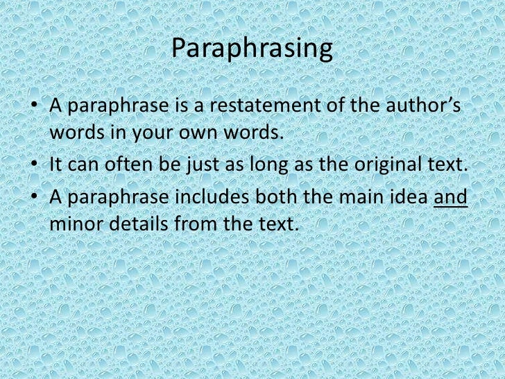 5th Grade - Summarizing and Paraphrasing