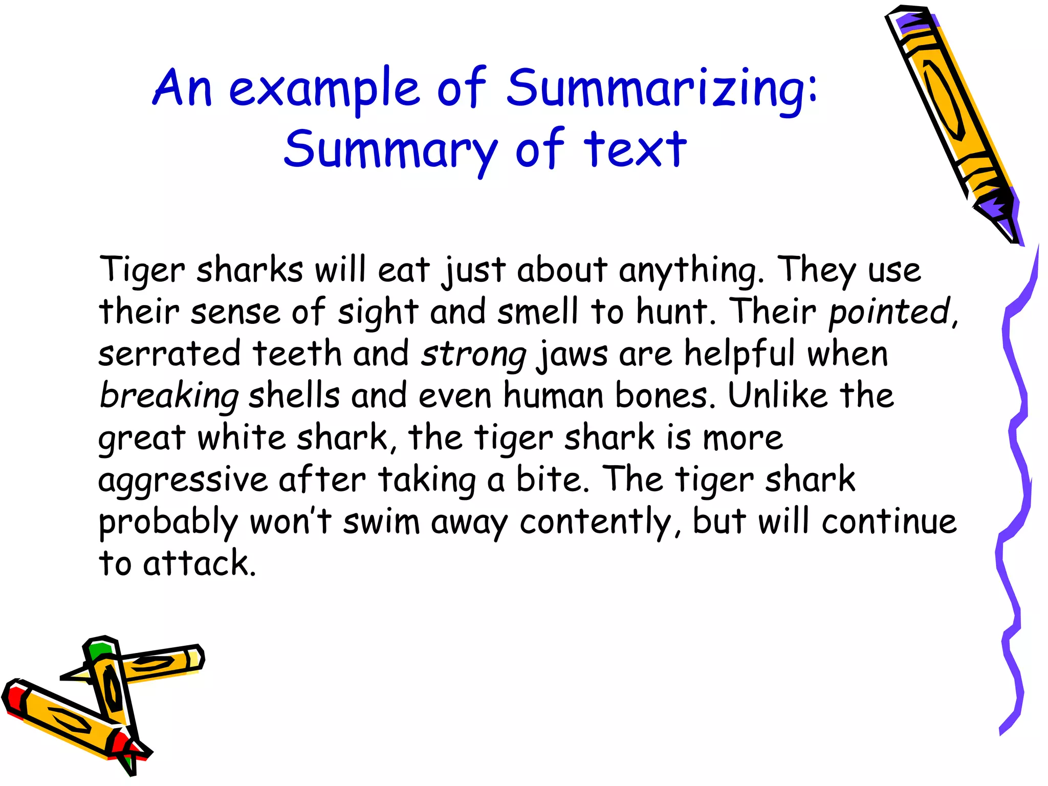 Summarizing and paraphrasing | PPTX