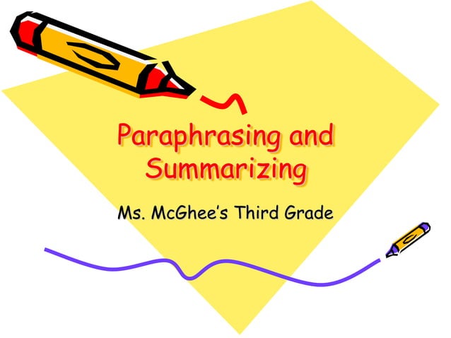 Summarizing and paraphrasing | PPTX