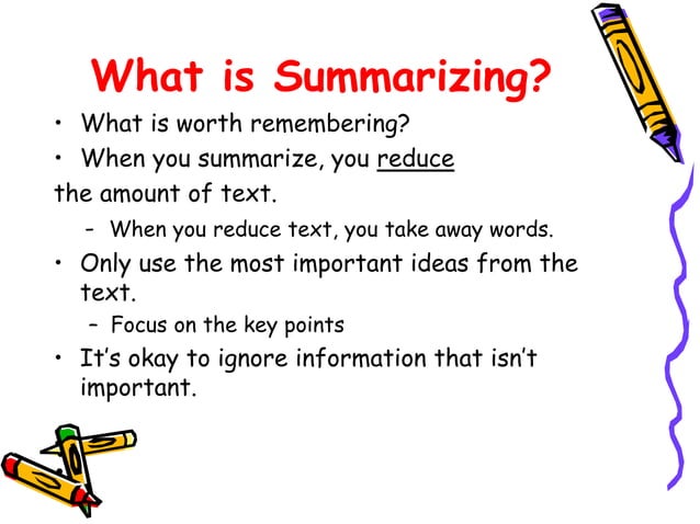 Summarizing and paraphrasing | PPTX