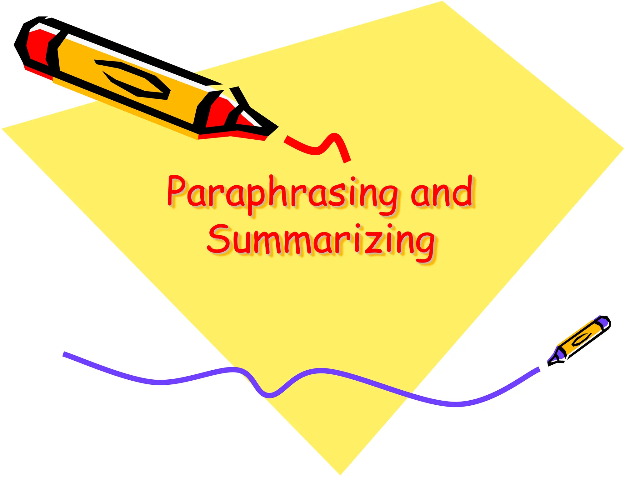 Summarizing and paraphrasing explanation PowerPoint | PPTX