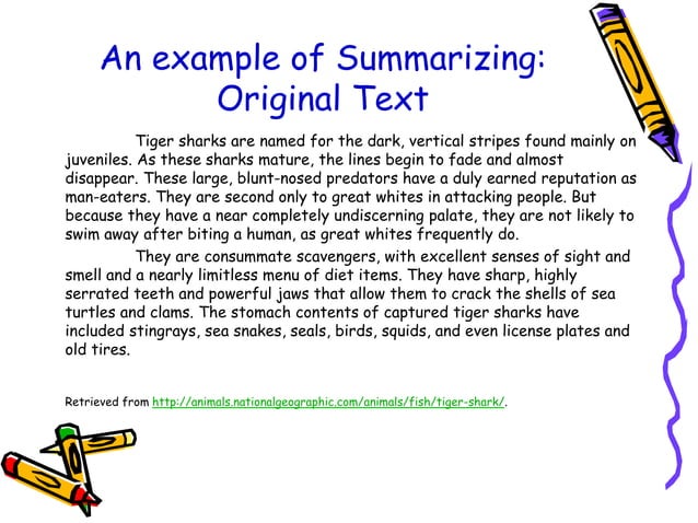 Summarizing and paraphrasing explanation PowerPoint | PPTX