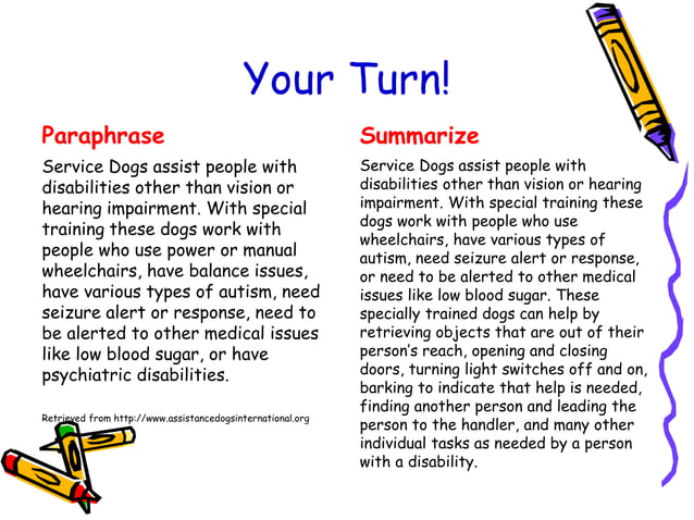 Summarizing and paraphrasing explanation PowerPoint | PPTX