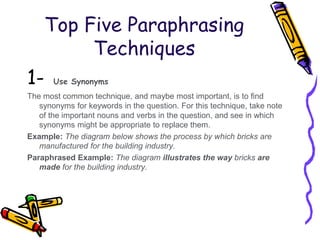Summarizing and paraphrasing explanation PowerPoint | PPTX