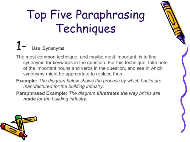Summarizing and paraphrasing explanation PowerPoint | PPTX