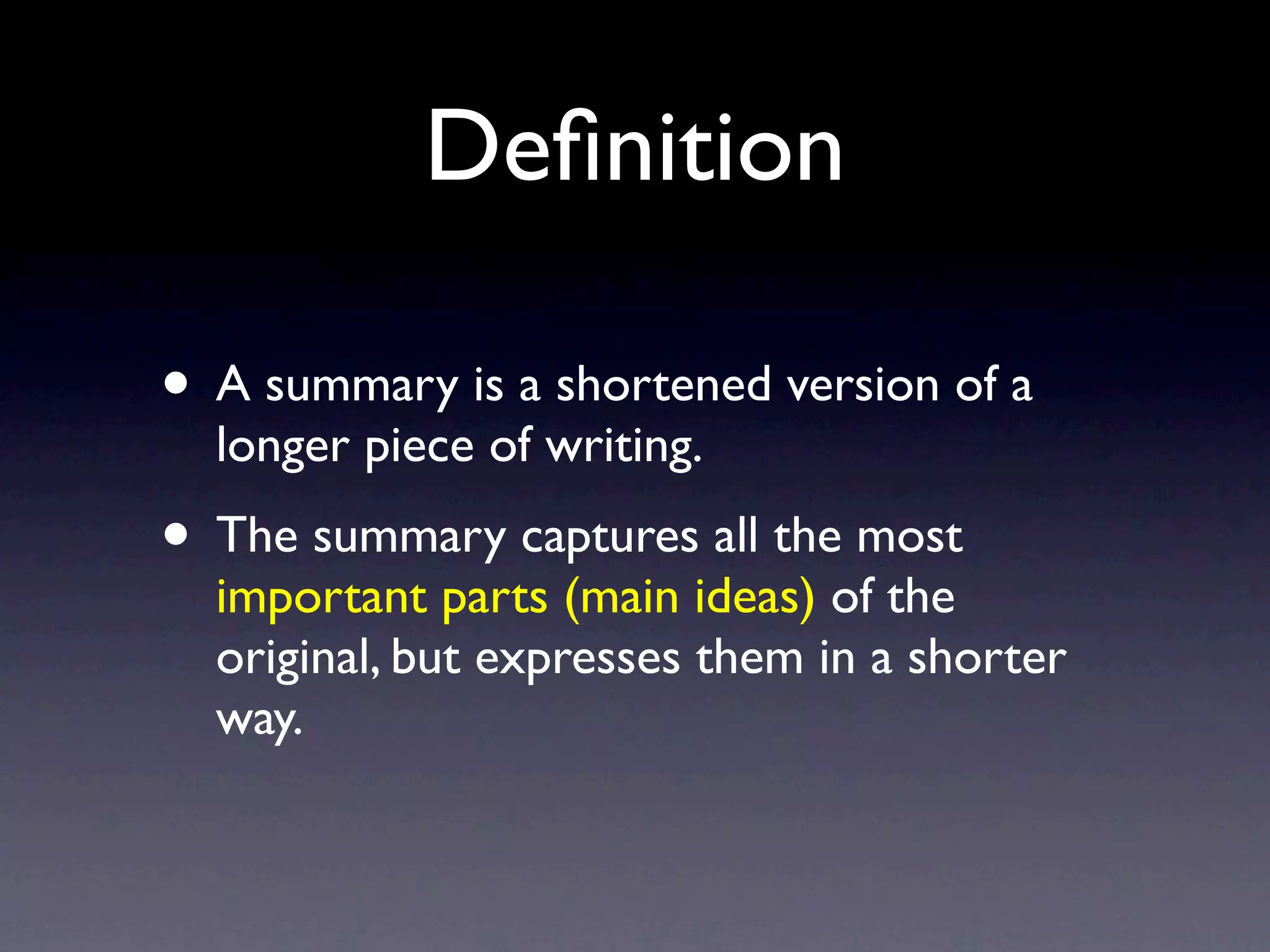 Summarizing A Scientific Text | KEY