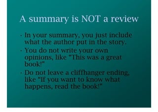 Summarizing A Story | PDF