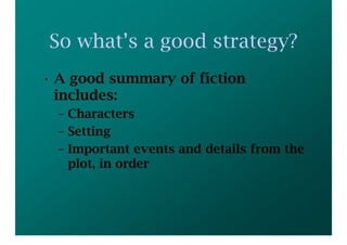 Summarizing A Story | PDF