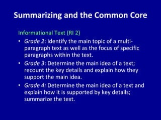 Summarizing for the 21st Century | PPT