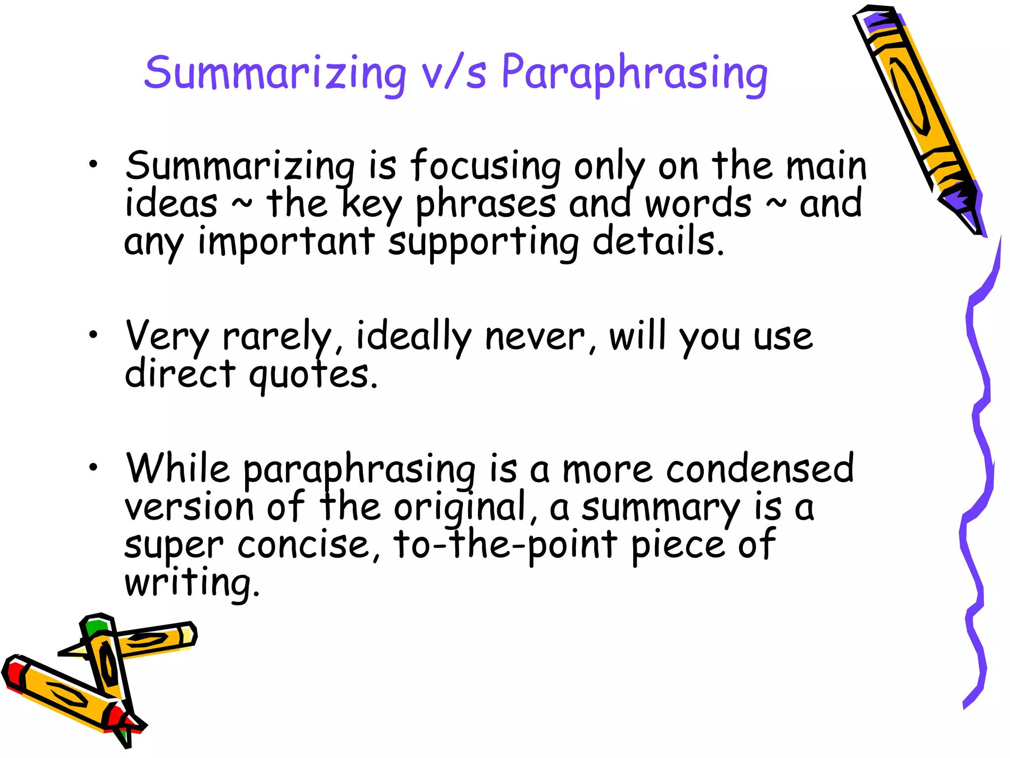 Summarizing information presentation | PPT