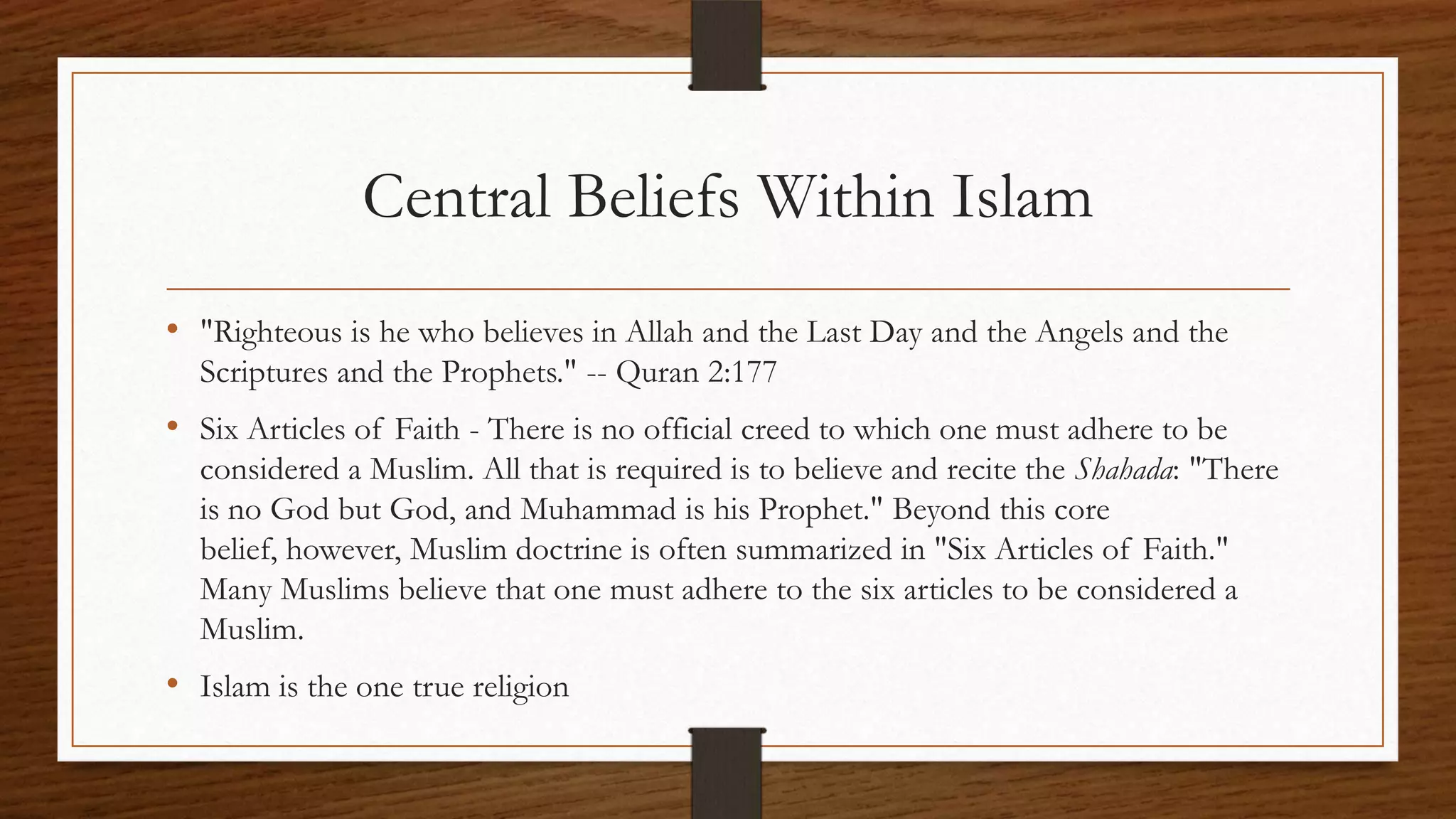 Summarizing islam | PPTX