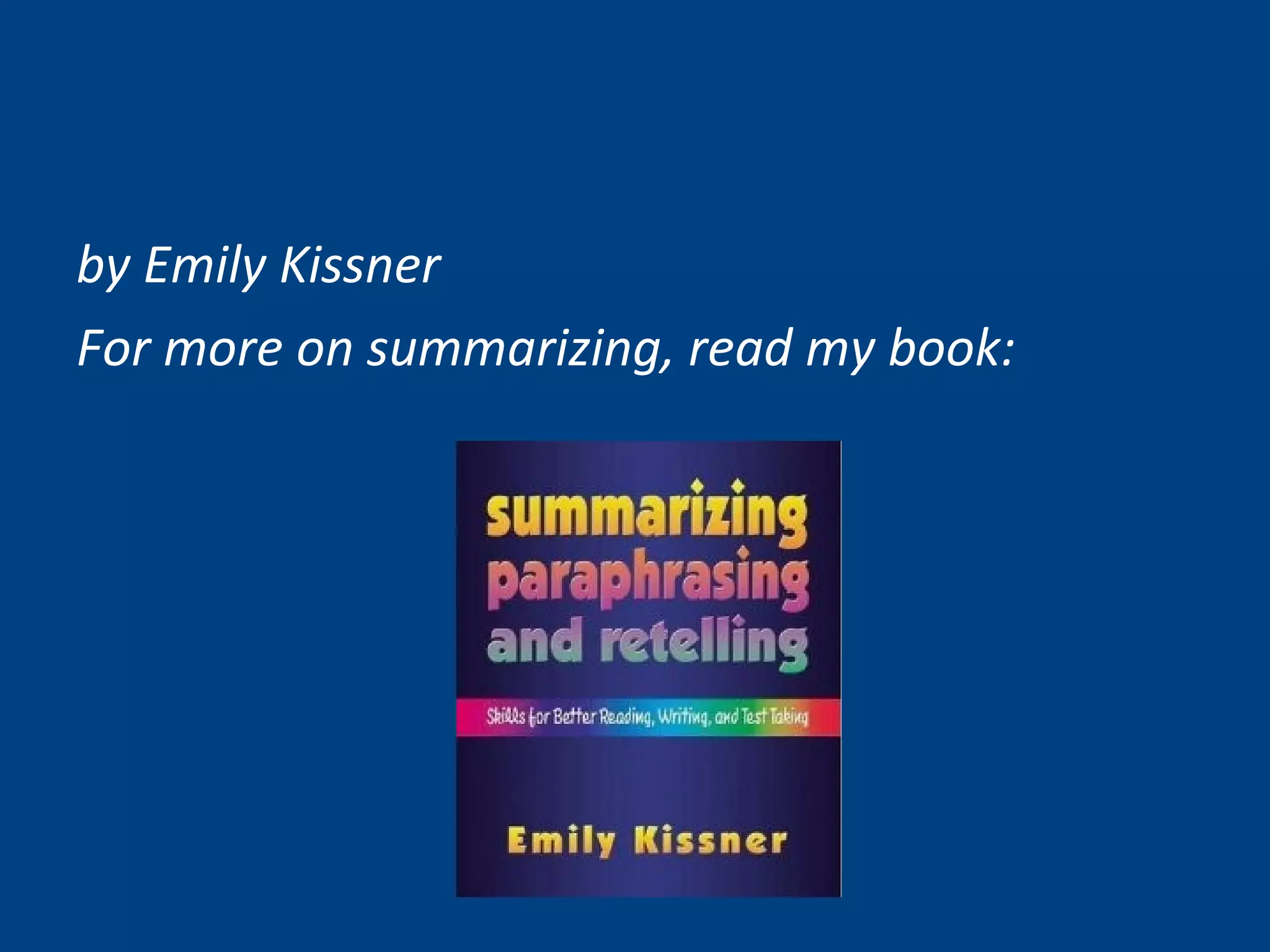 Summarizing nonfictionpowerpoint | PPT