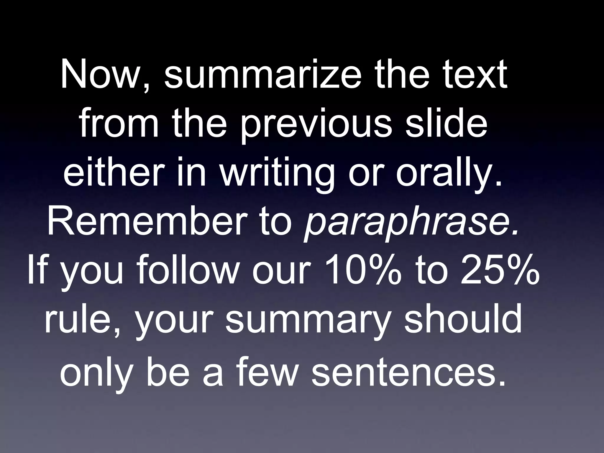 Summarizing powerpoint | PPT