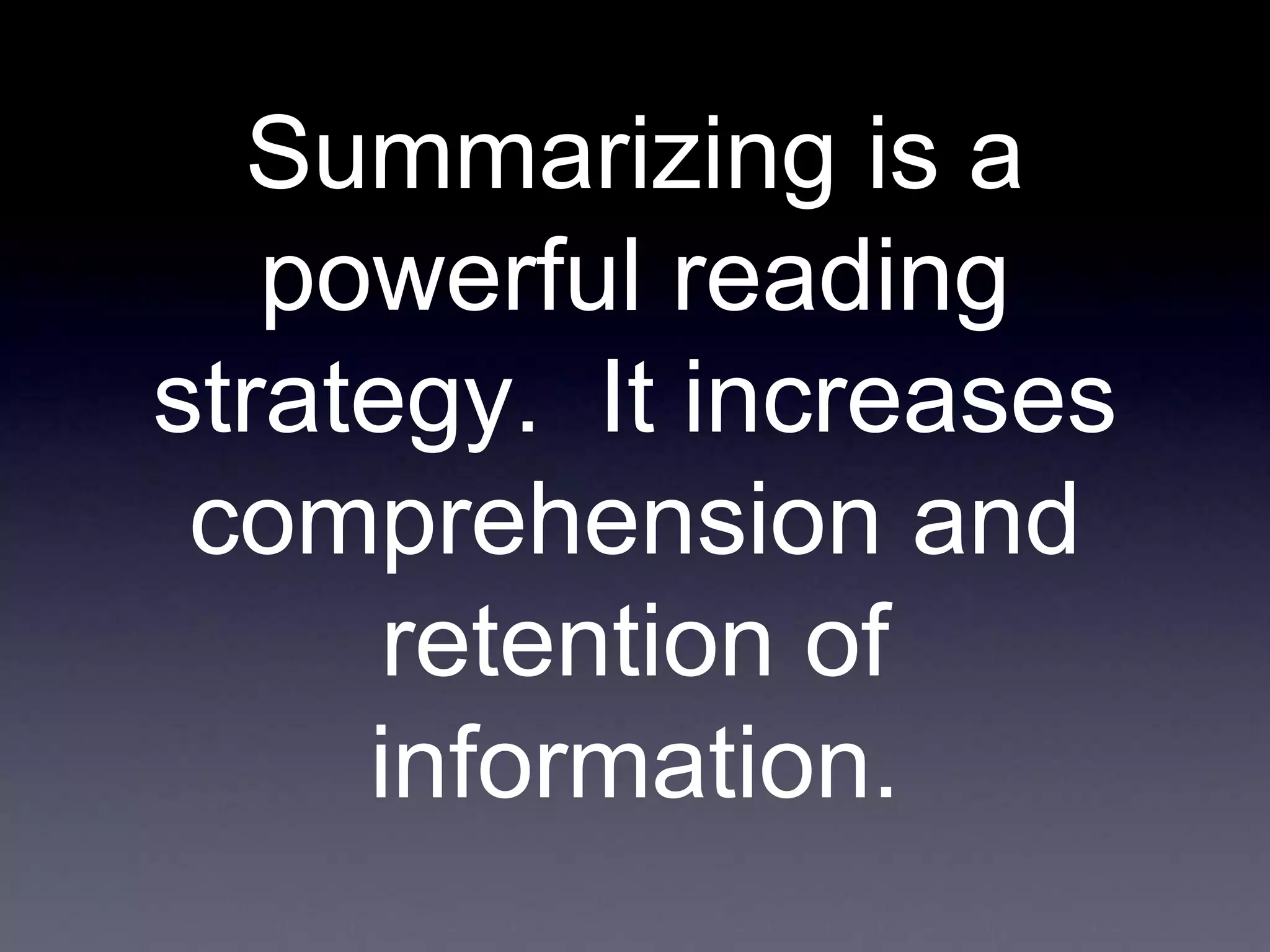 Summarizing powerpoint | PPT