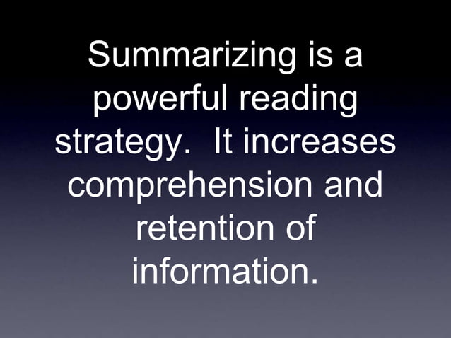 Summarizing powerpoint | PPT