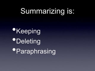 Summarizing powerpoint | PPT