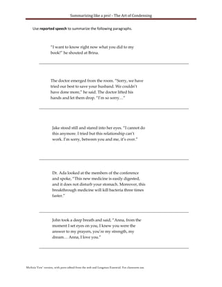 Summarizing- the art of condensing | DOCX