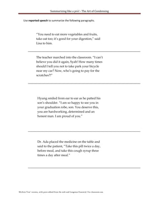 Summarizing- the art of condensing | DOCX