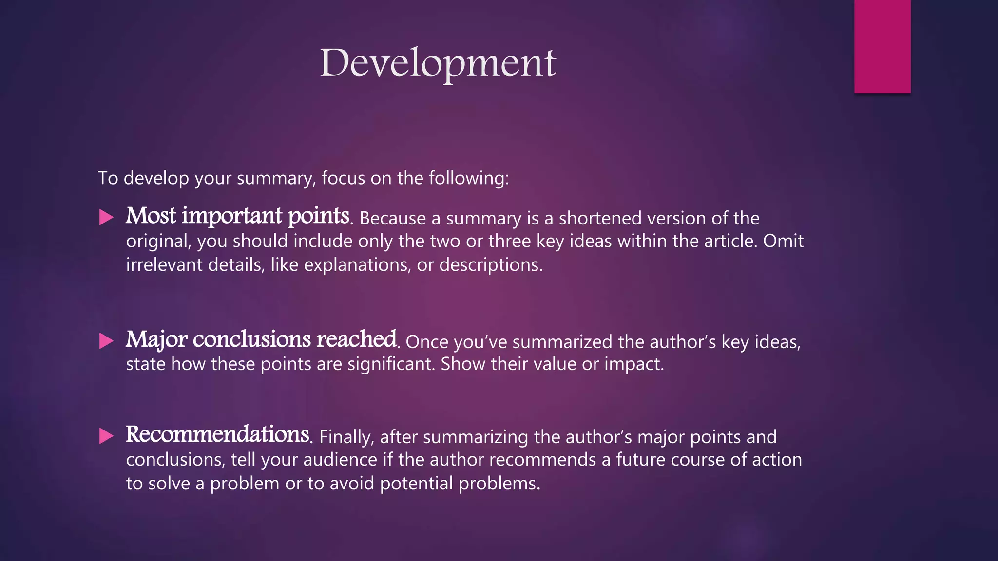 Summarizing technical communication | PPTX