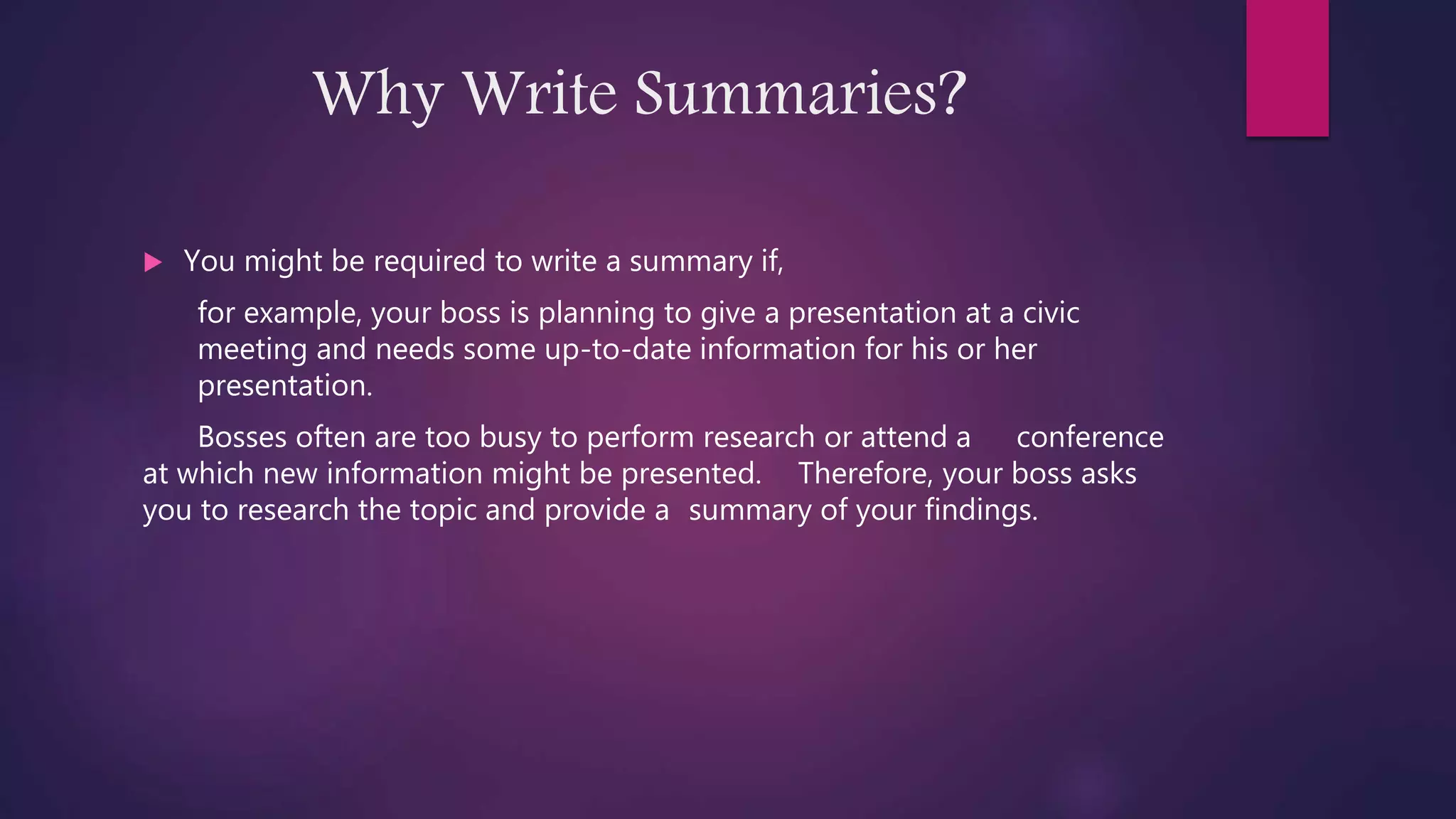 Summarizing technical communication | PPTX