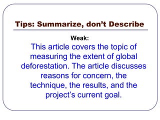 Summarizing tips | PPSX