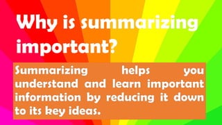 SUMMARIZING VARIOUS TEXT TYPES Q3 ENGLISH 5.pptx
