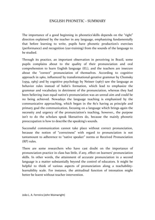 English Phonetic - Summary | DOCX