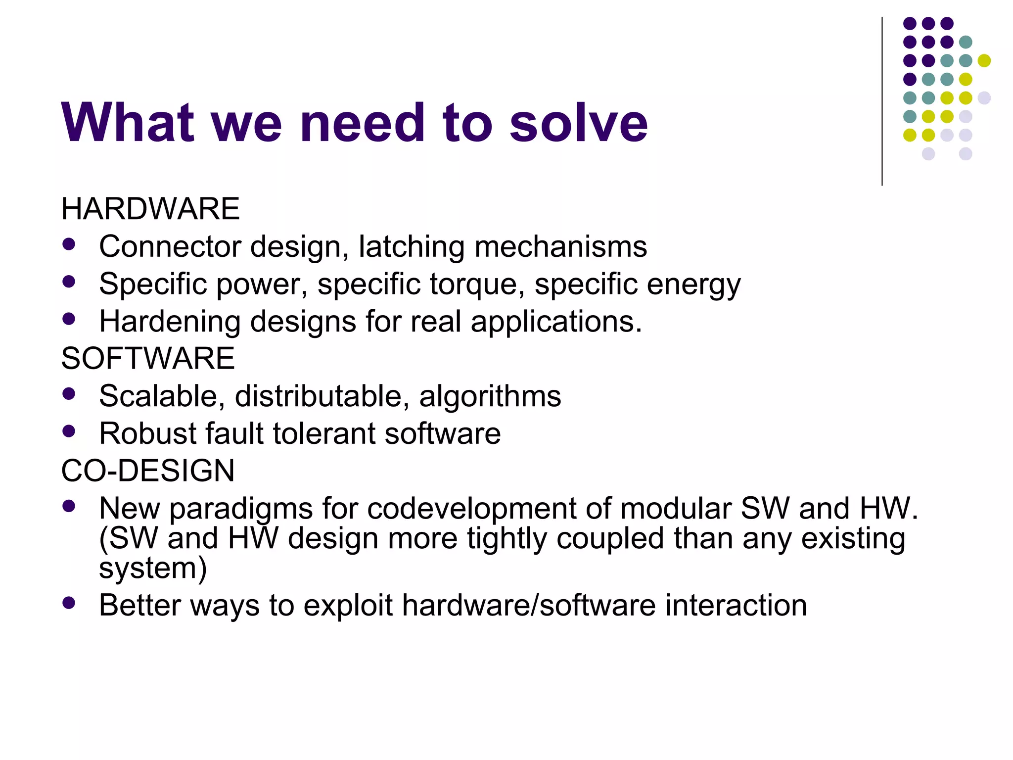 Self Reconfigurable Robots Ppt