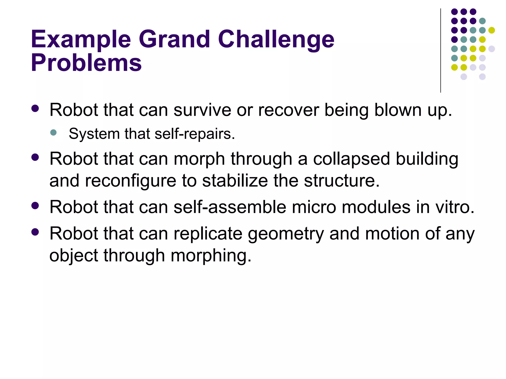 Self Reconfigurable Robots Ppt