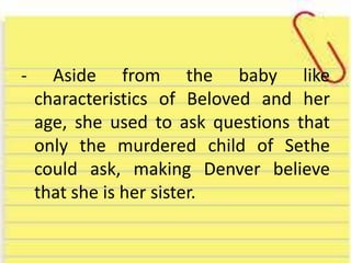 BELOVED by: Toni Morrison (Summary) | PPTX