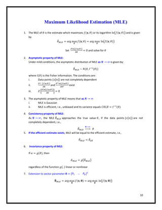 Estimation Theory Class (Summary and Revision) | PDF