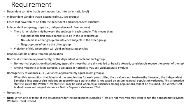 Summary of statistical tools used in spss | PPTX | Science