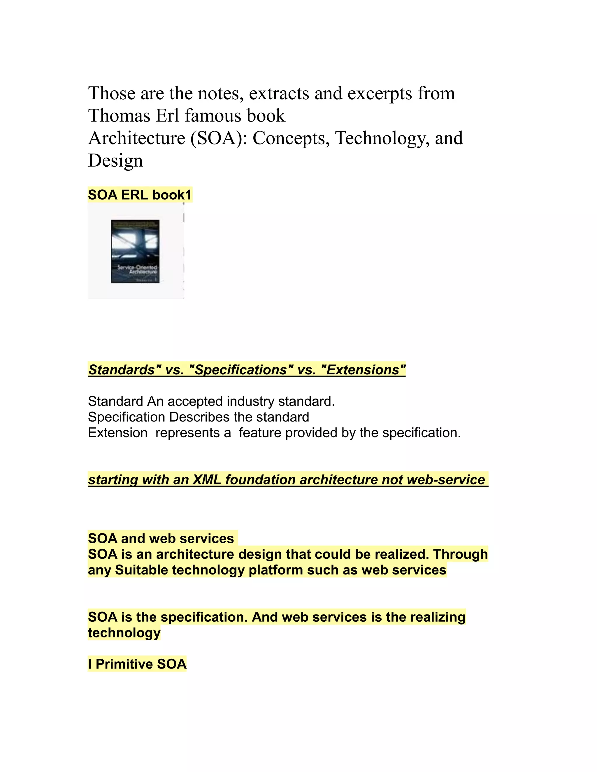 Part I Summary Of Service Oriented Architecture Soa Concepts