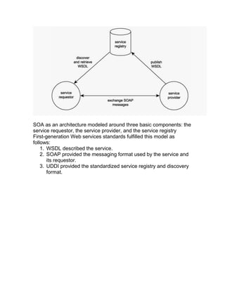 Part I -Summary of service oriented architecture (soa) concepts, technology, and design Part I ...