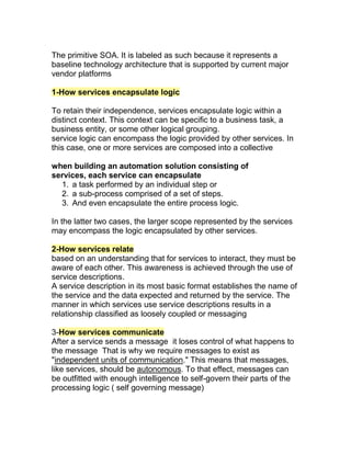 Part I -Summary of service oriented architecture (soa) concepts ...