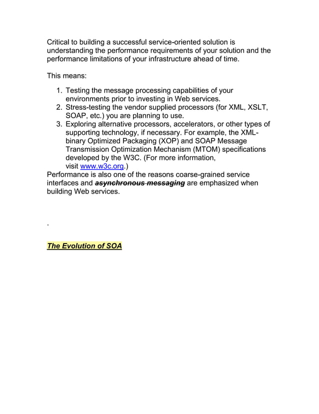 Part I Summary Of Service Oriented Architecture Soa Concepts