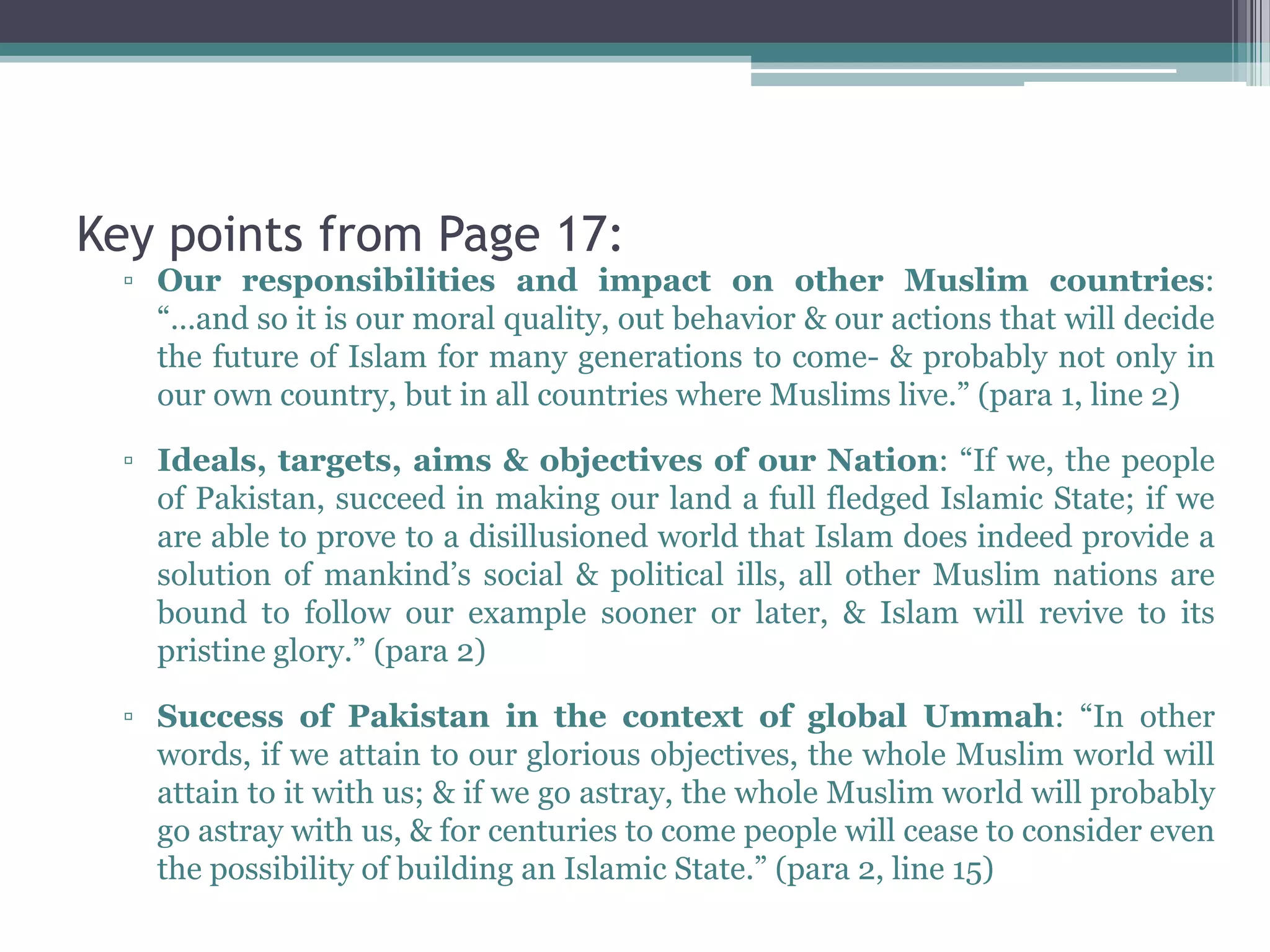 Summary - aims &objectives of islamic reconstruction dept by mohd asad ...