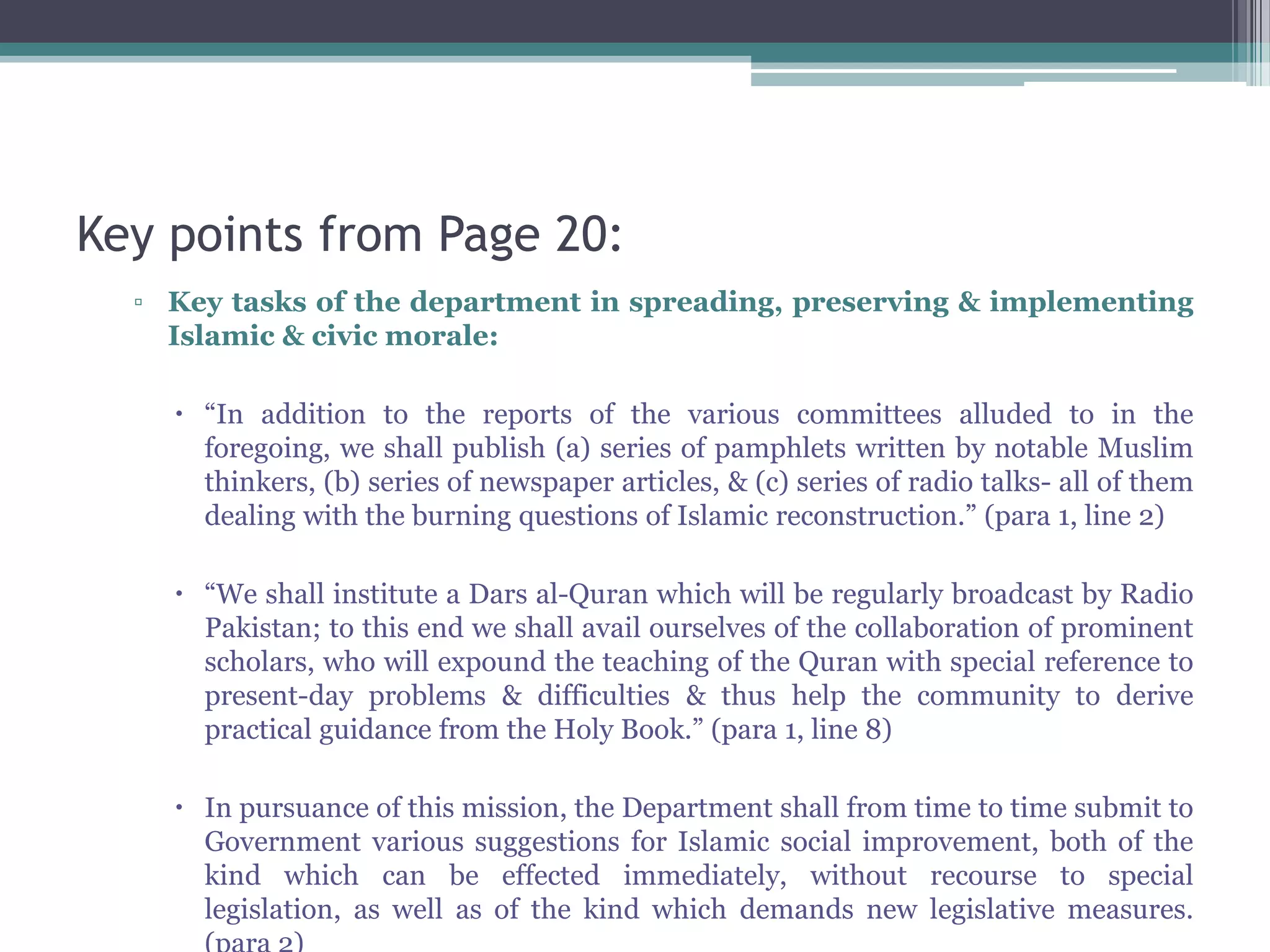 Summary - aims &objectives of islamic reconstruction dept by mohd asad ...