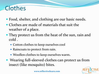 Class IV Science- Clothes | PPTX