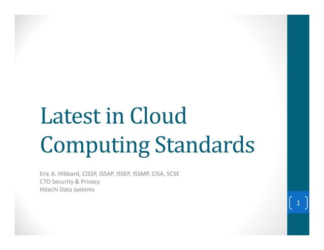 The Latest in Cloud Computing Standards | PPT