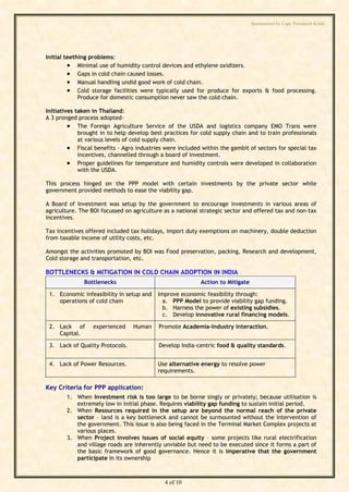 PPP and Cold Chain Development | PDF