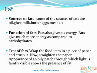 Components of Food | PPTX
