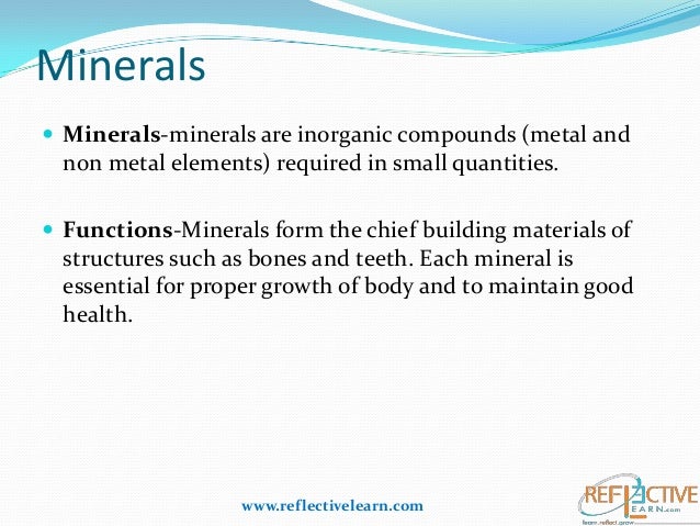 Minerals And Their Functions