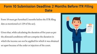 Concise Overview of e-Filing Form 10 for Charitable Trusts | PDF