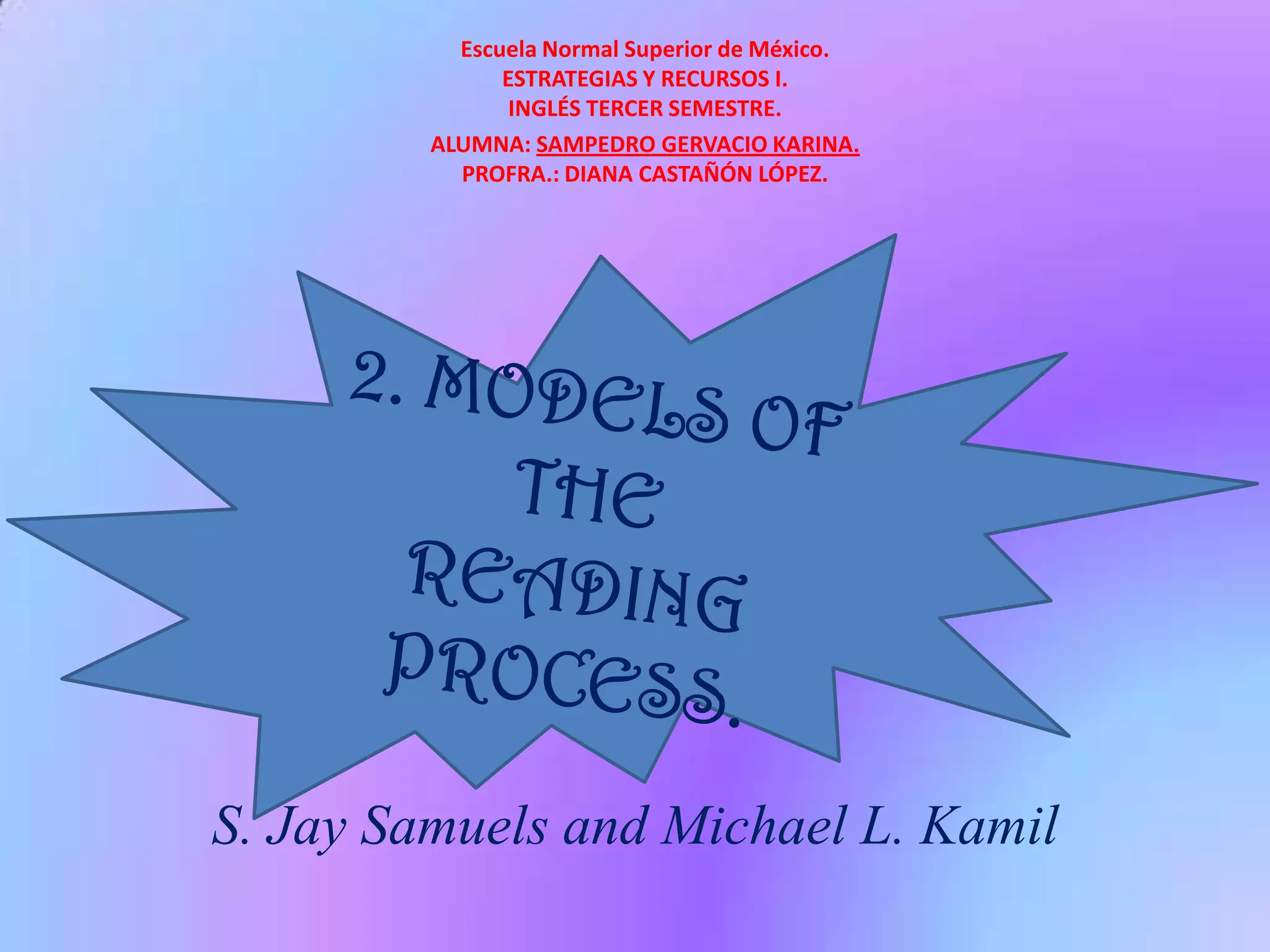 Summary. models of reading process. | PPTX