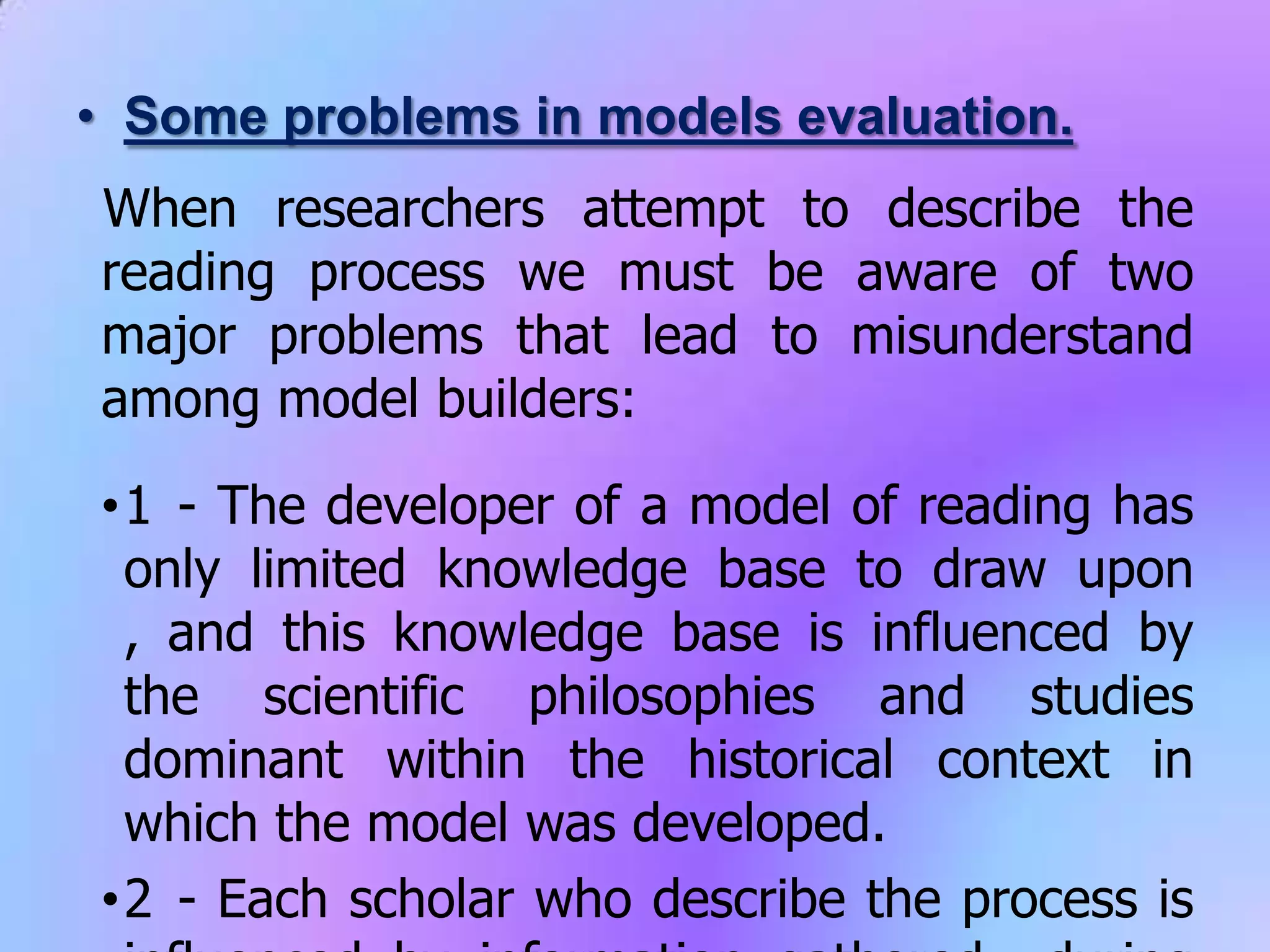 Summary. models of reading process. | PPTX