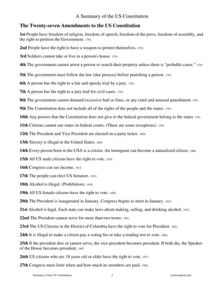Summary of-the-us-constitution | PDF