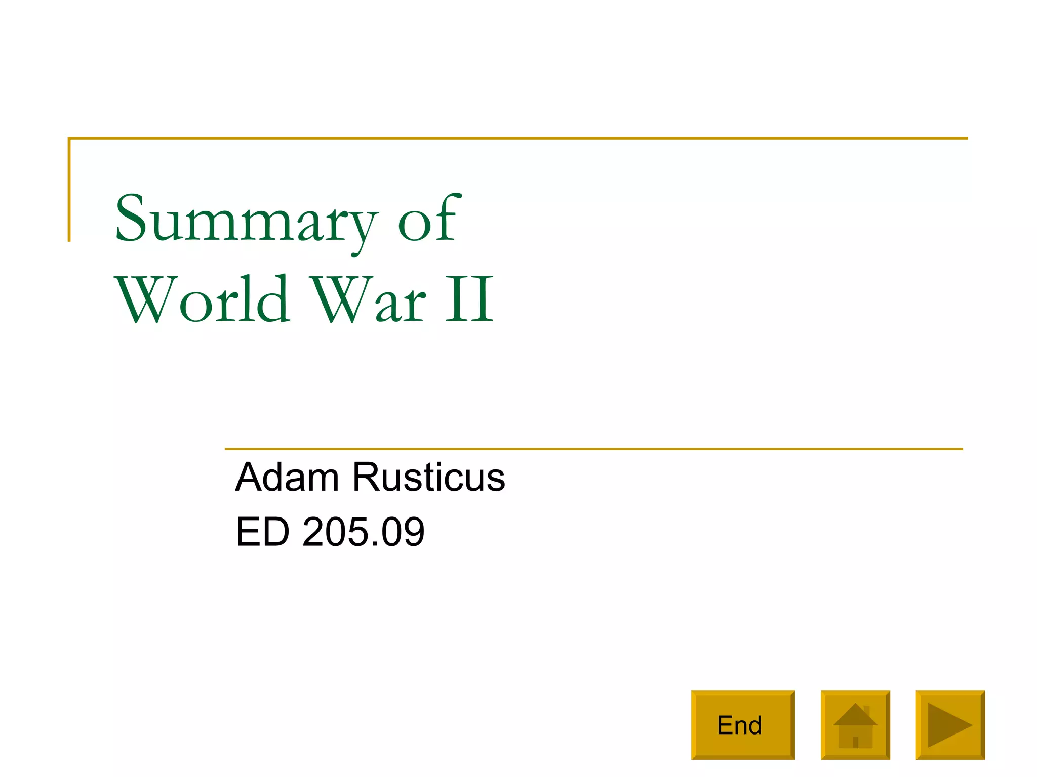 Summary Of WWII | PPT